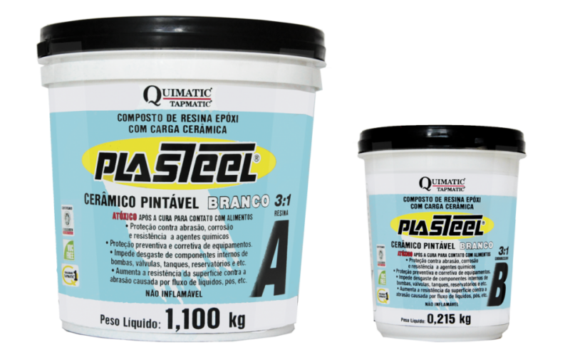 Plasteel Cerâmico Pintável Branco 4:1 - Quimatic